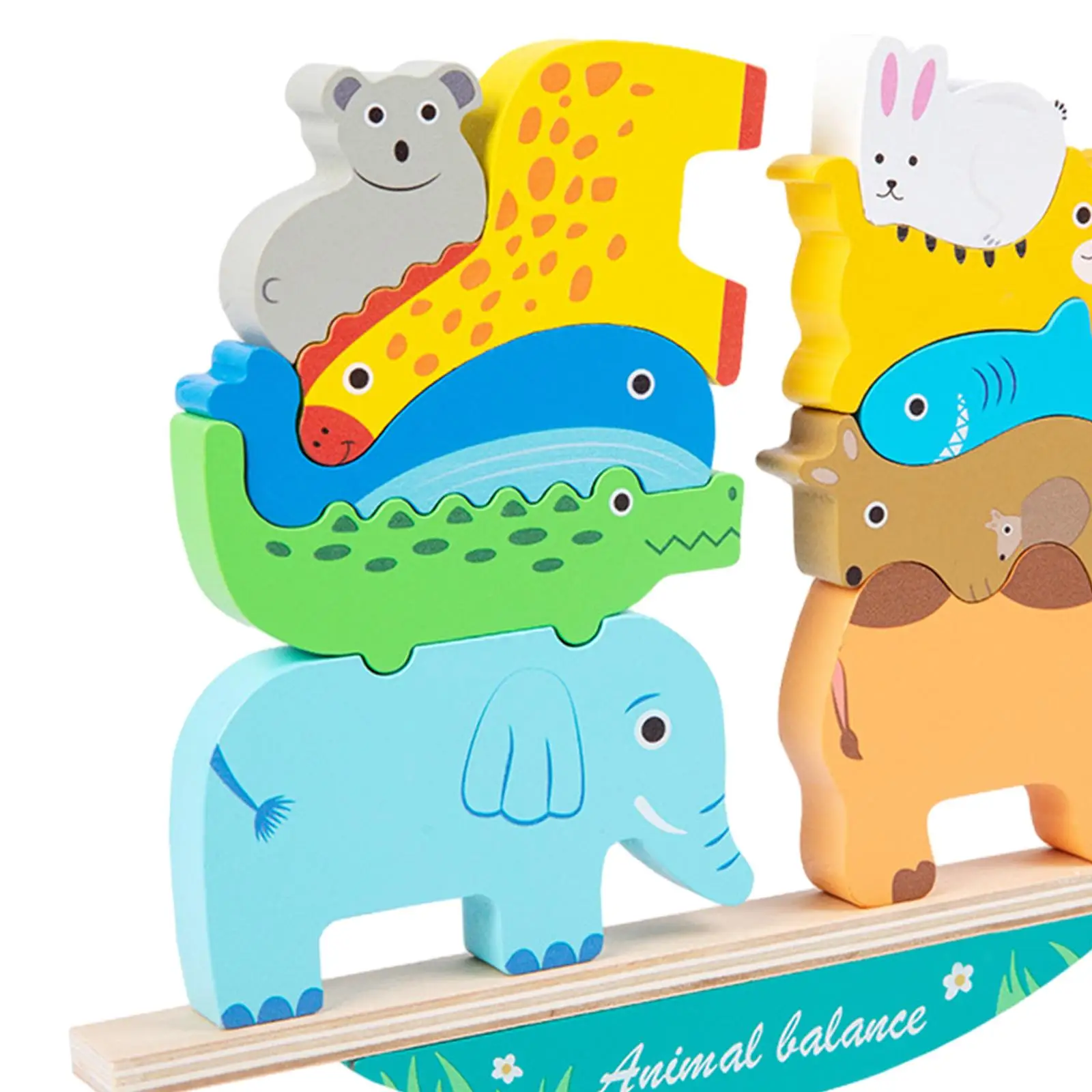 Wooden Balance Block Toy Recognition Toy Early Learning Sensory Toy ...