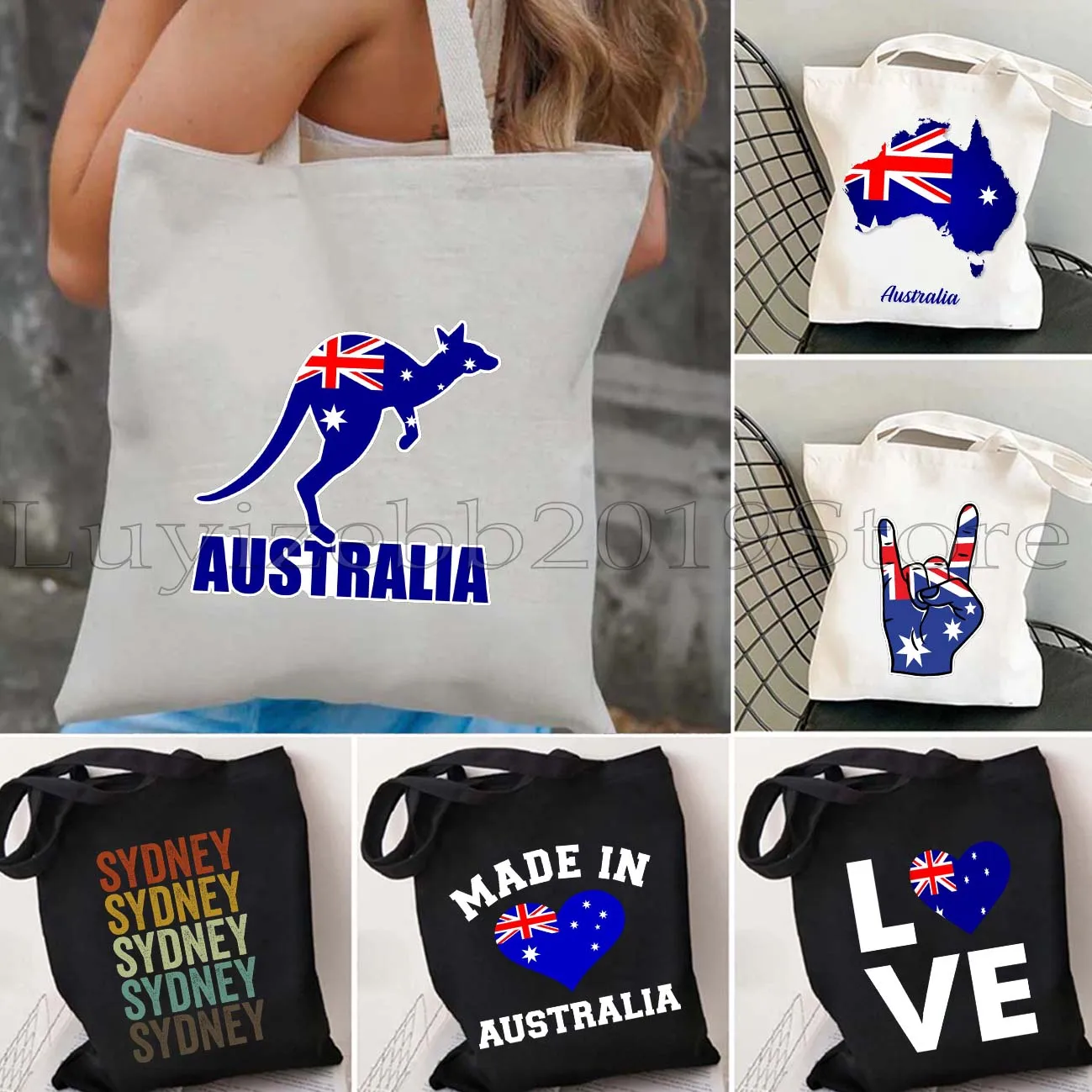 Sydney Country Arms of Australia Flag Map Canvas Tote Bag Adelaide Cute ...