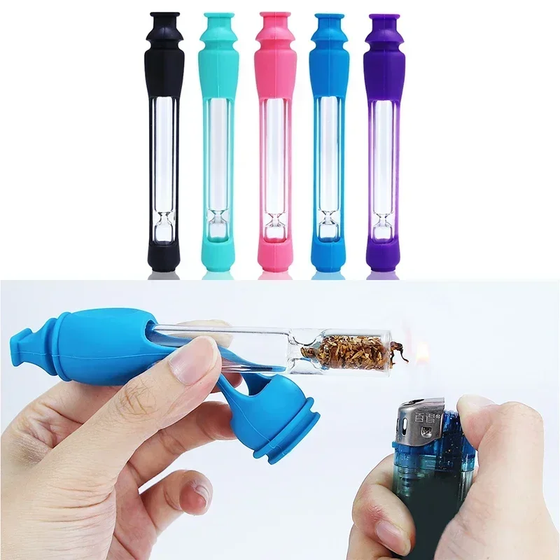 Silicone-Mouthful-Pipe-Glass-Pipes-for-Smoking-Reusable-Cocktails ...