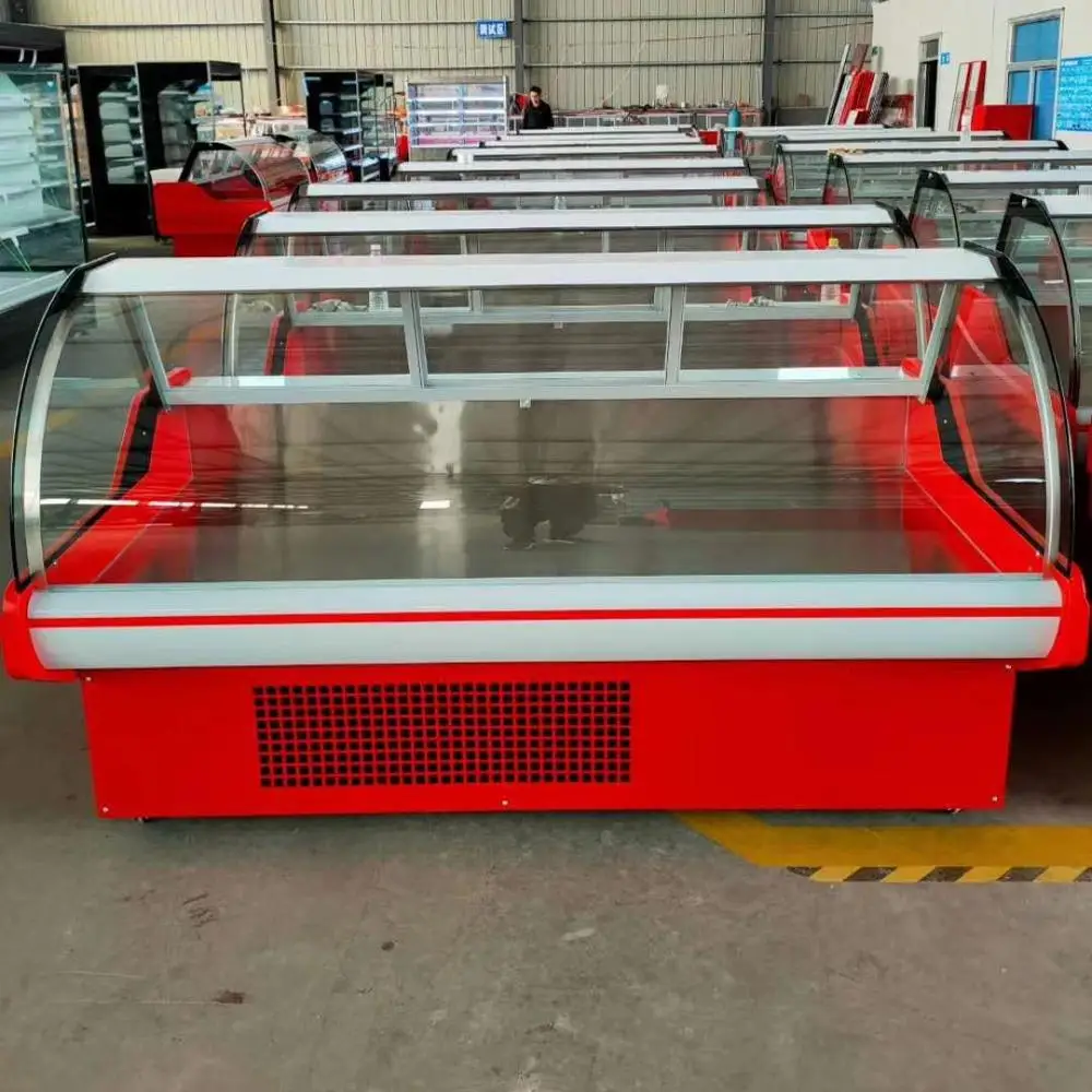 Supermarket-fresh-meat-refrigerator-glass-door-refrigerating-showcase ...