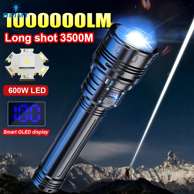 1000000-Lumen-Most-Powerful-Led-Flashlight-Super-Bright-600W-Torch ...