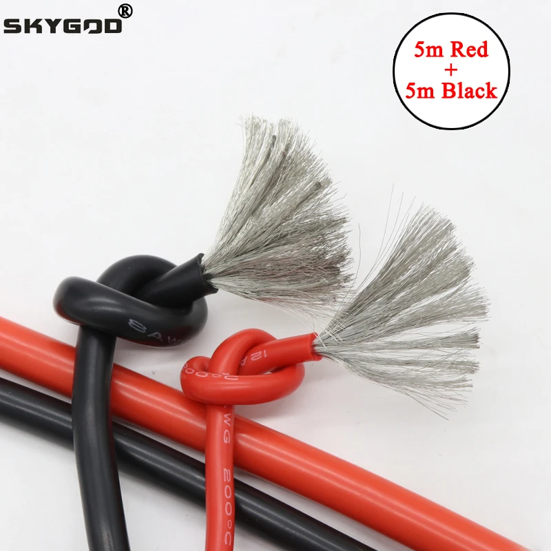 10meters/lot Heat-resistant Soft Electrical Silicone Wire Cable 8 10 12 14 16 18 20 22 24 26 28 ...
