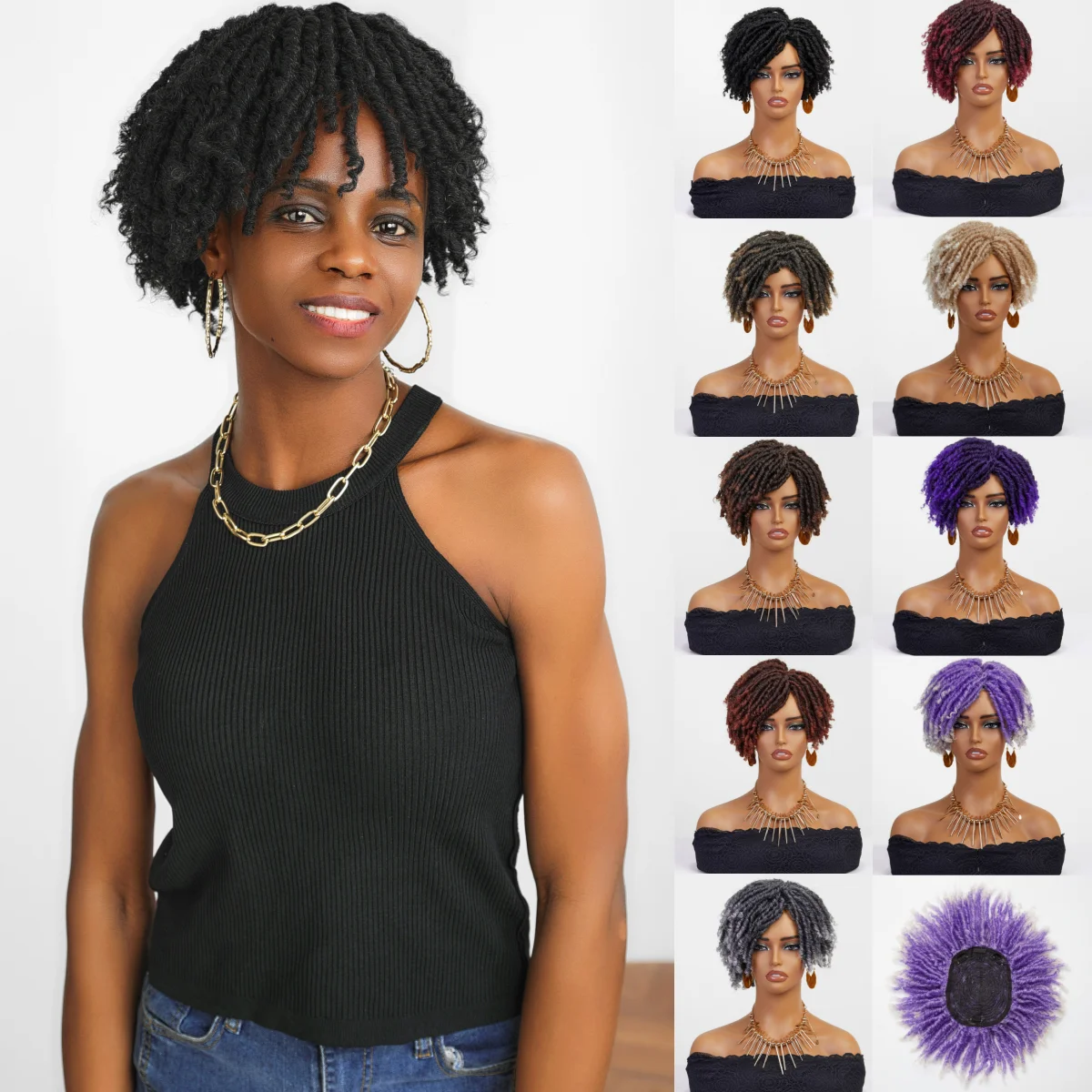 Peruca-Dreadlock-tran-ada-curta-para-mulheres-e-homens-perucas-afro ...