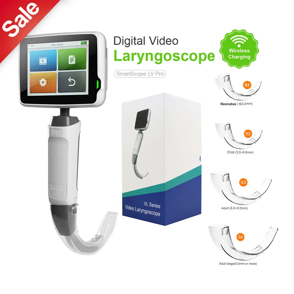 Digital Video Laryngoscope with 4PCS Reusable Blades Neonate Child ...