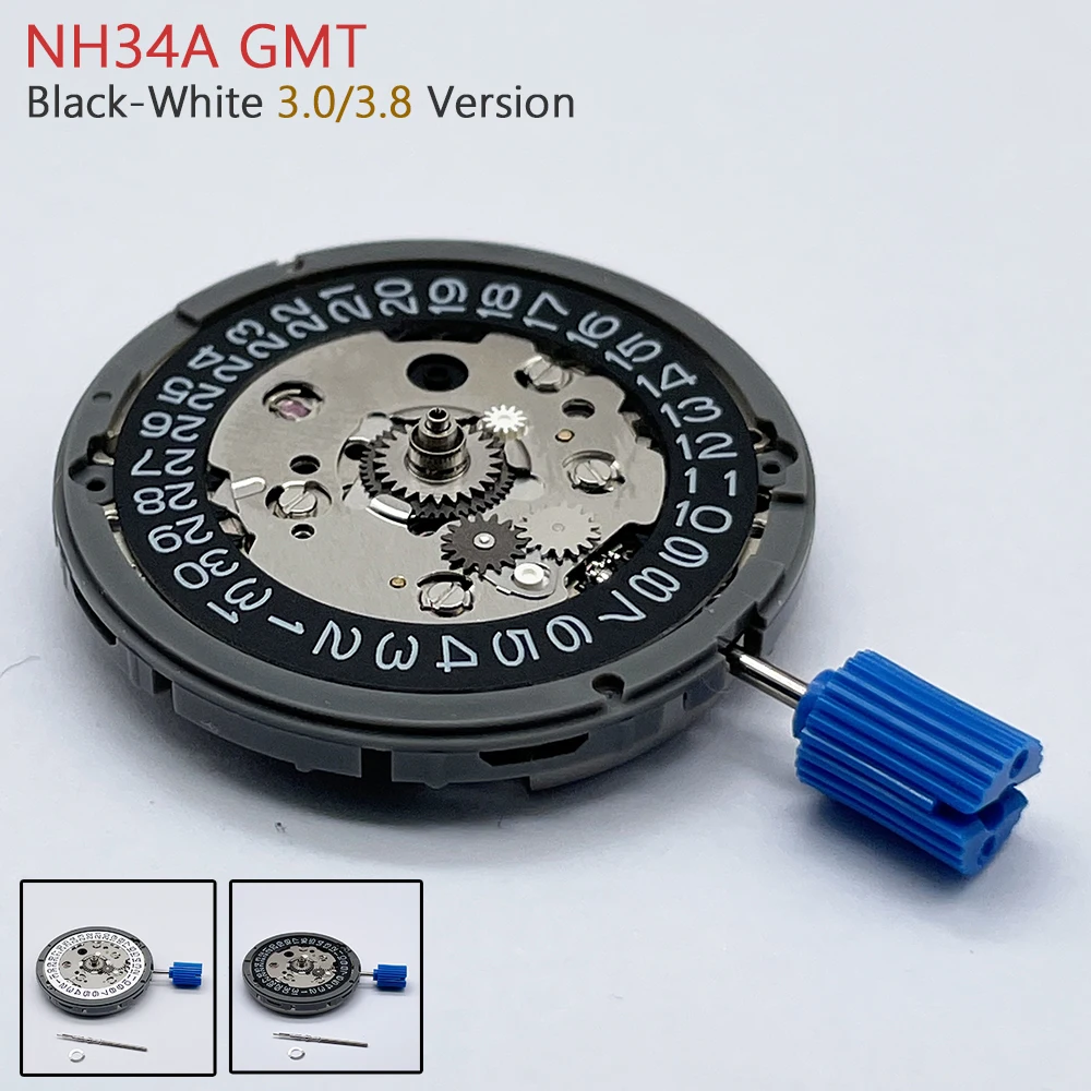 Genuine-Japan-GMT-NH34-Movement-Black-White-Disc-Crown-at-3-0-3-8-O ...