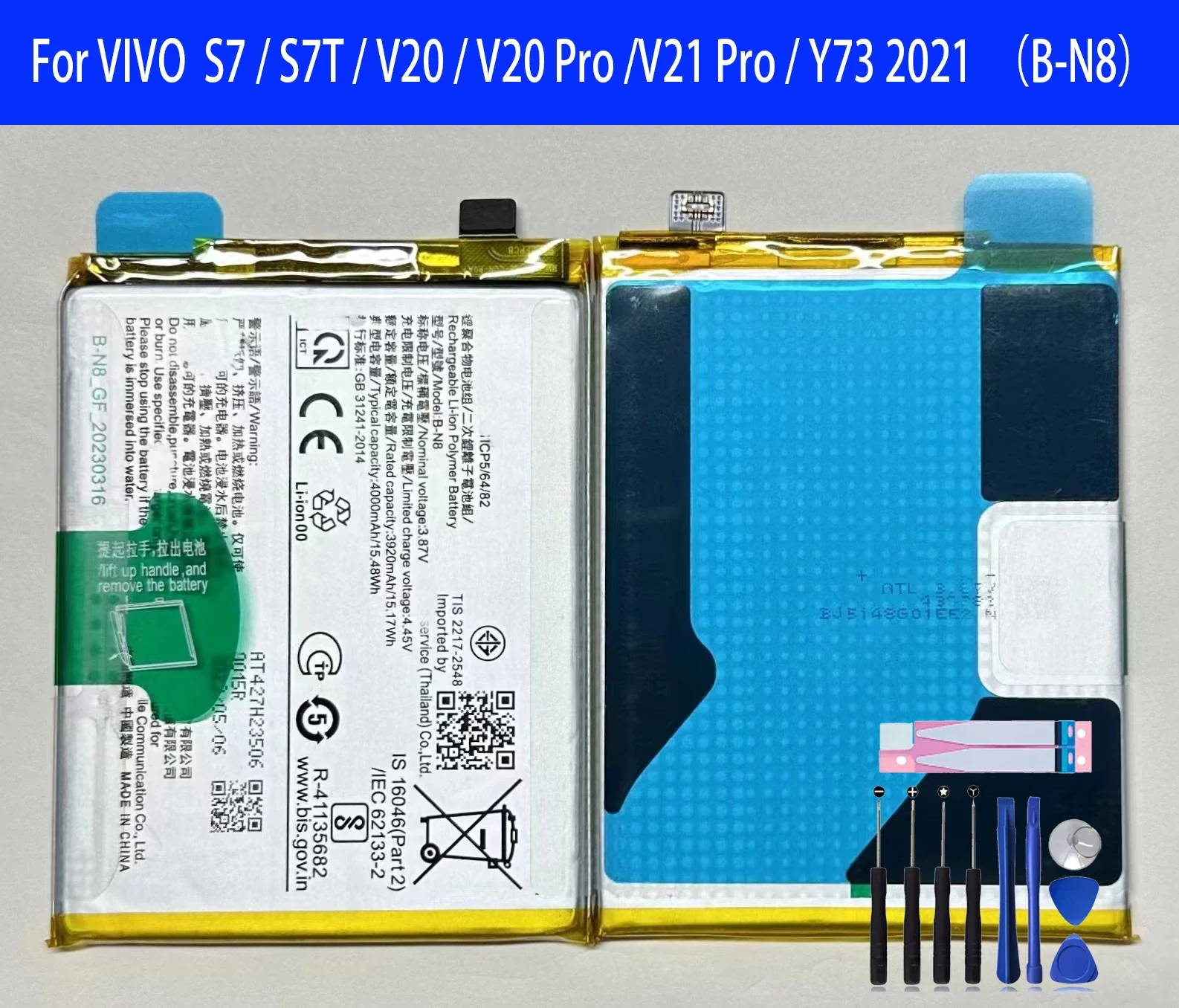 100-Original-B-N8-Replacement-Battery-For-vivo-V20-V20-Pro-Batteries ...