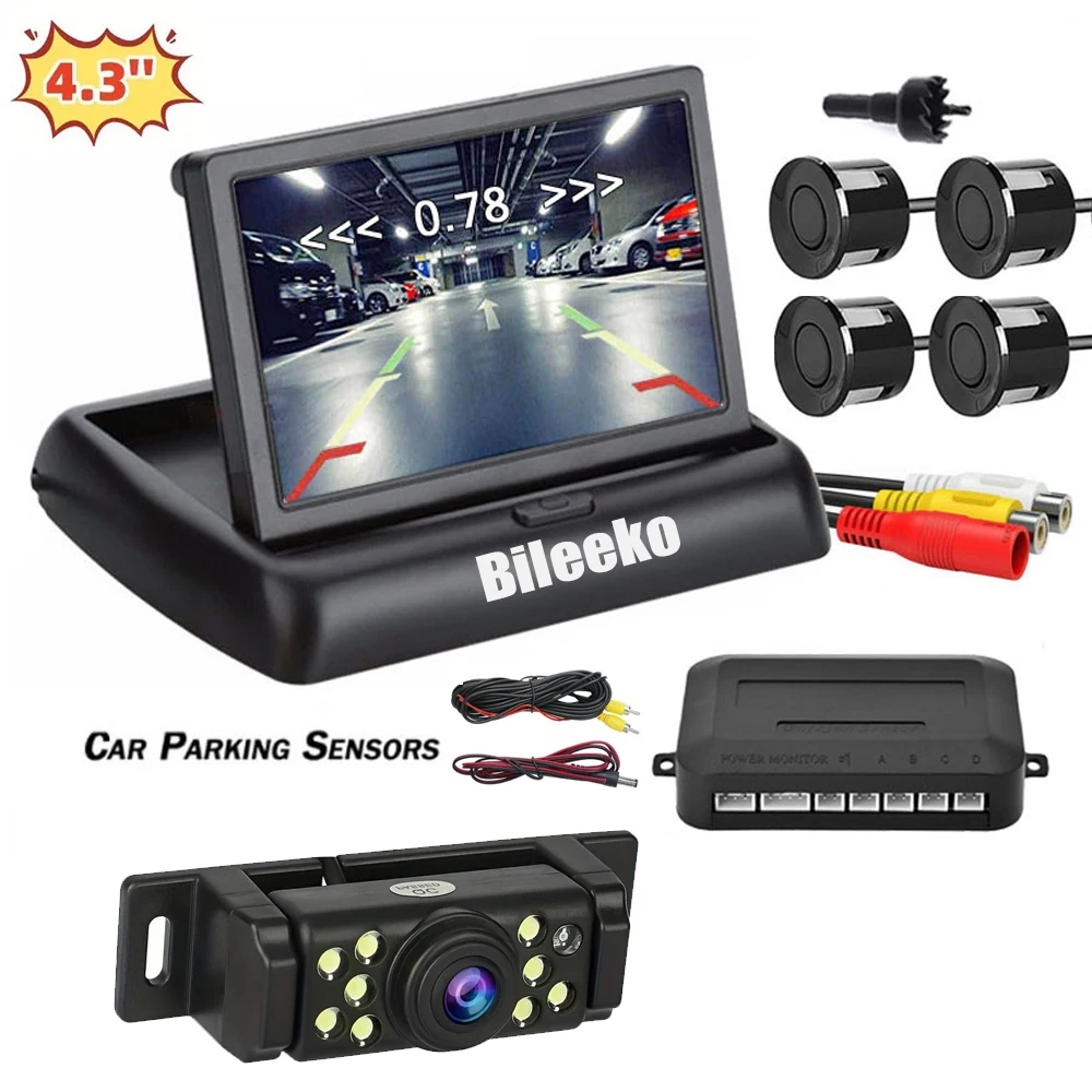 4-3in-monitor-12V-22mm-Car-Parking-Sensor-Kit-Universal-4-Sensors ...