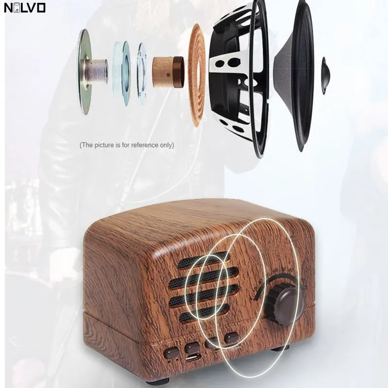 Portable Wireless Speaker Wooden Bluetooth Speaker Cuffie Rechargeable ...
