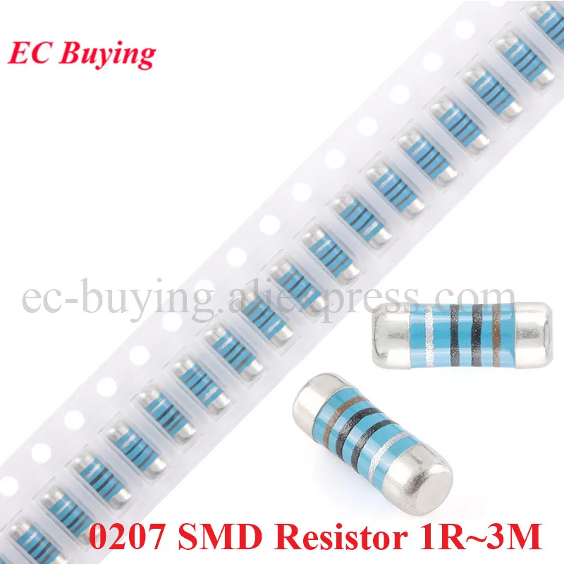 50pcs-0207-SMD-Resistor-1R-3M-Color-Ring-Chip-Wafer-Resistance-1-1R-2R ...