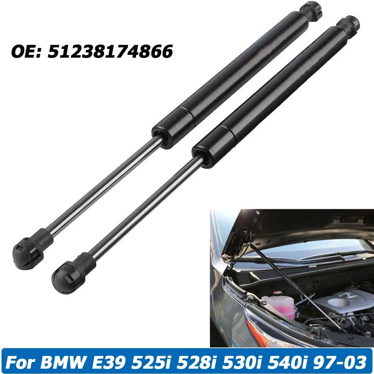 Front-Bonnet-Hood-Lift-Support-Shock-Gas-Struts-Spring-Rod-for-BMW-E39 ...
