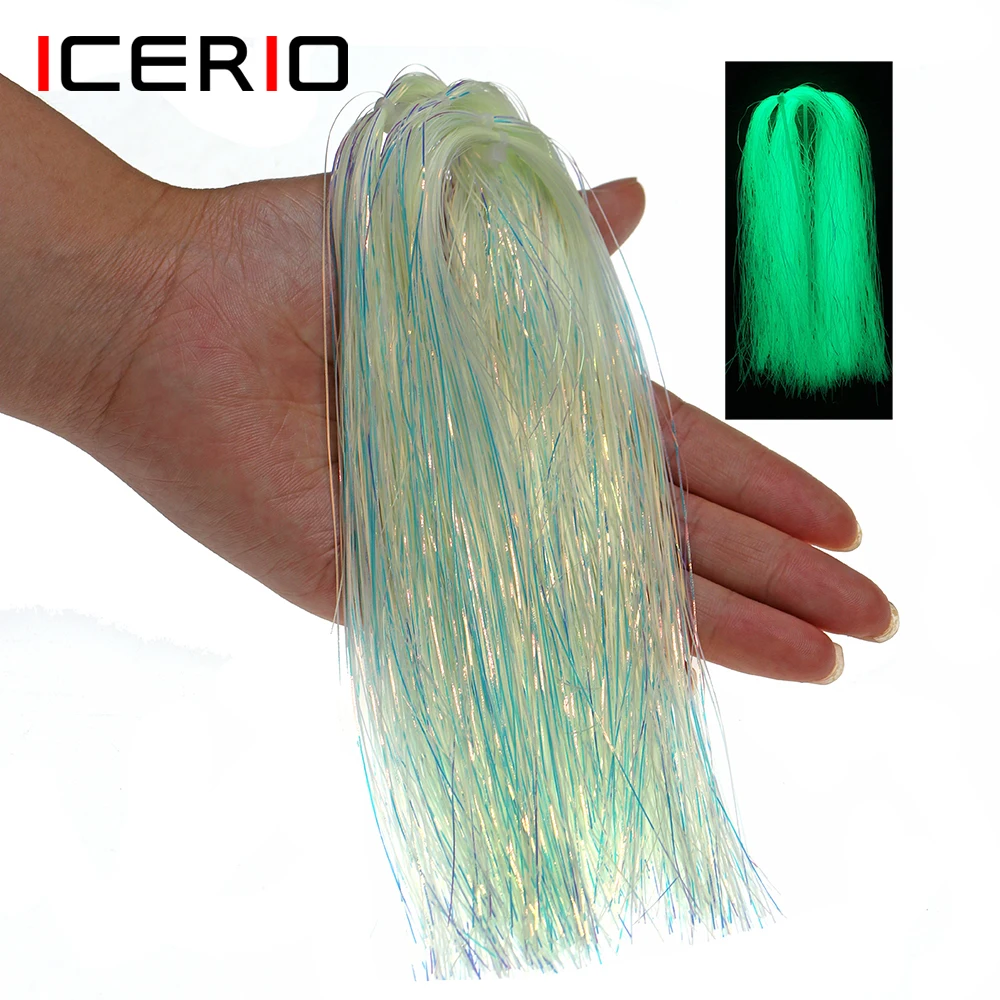 ICERIO-2packs-Holographic-Mylar-Flash-Tinsel-Synthetic-Luminous-Glowing ...