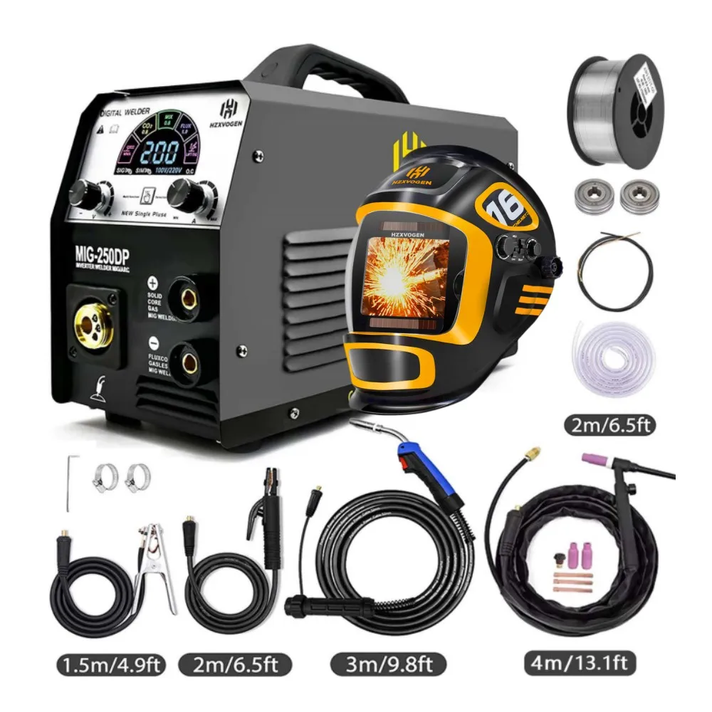 HZXVOGEN MIG250DP Mig Welders Pulse Mig Aluminum Gas Gasless Mig ARC ...