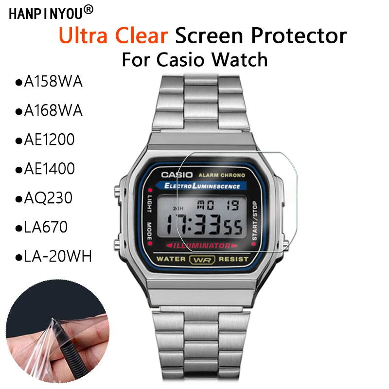 Protector de pantalla para Casio A158WA, A168WA, AE1200, AE1400, AQ230 ...