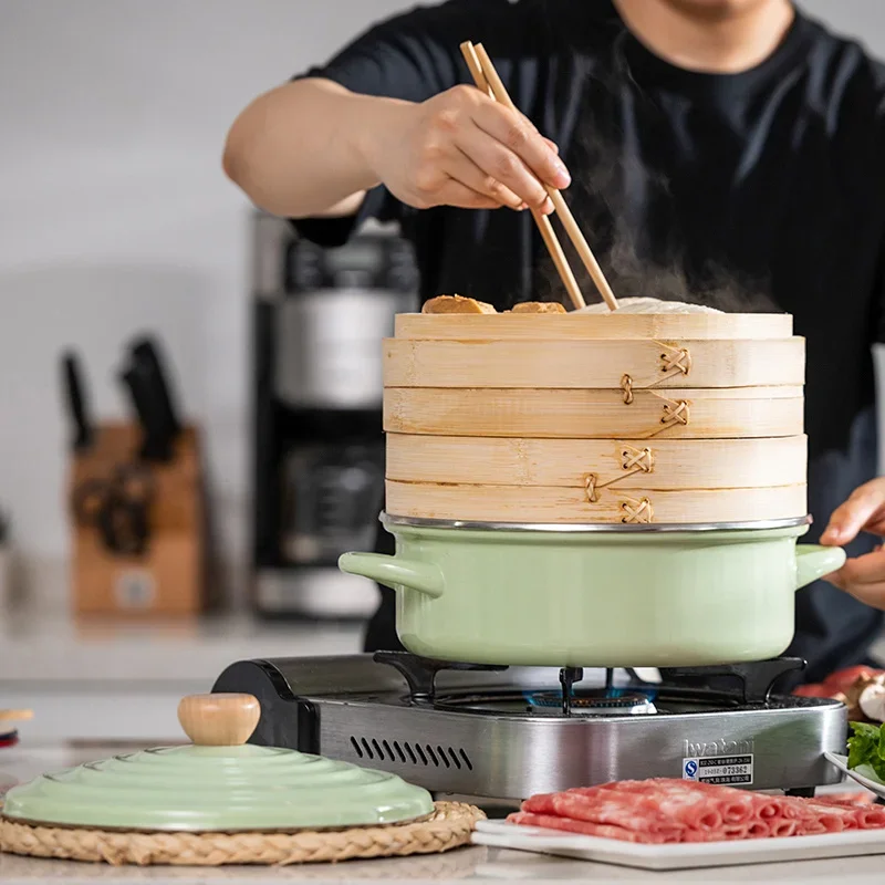 Traditional-Chinese-Enamel-Double-Ears-Soup-Pot-Thickened-Chinese-Hot ...