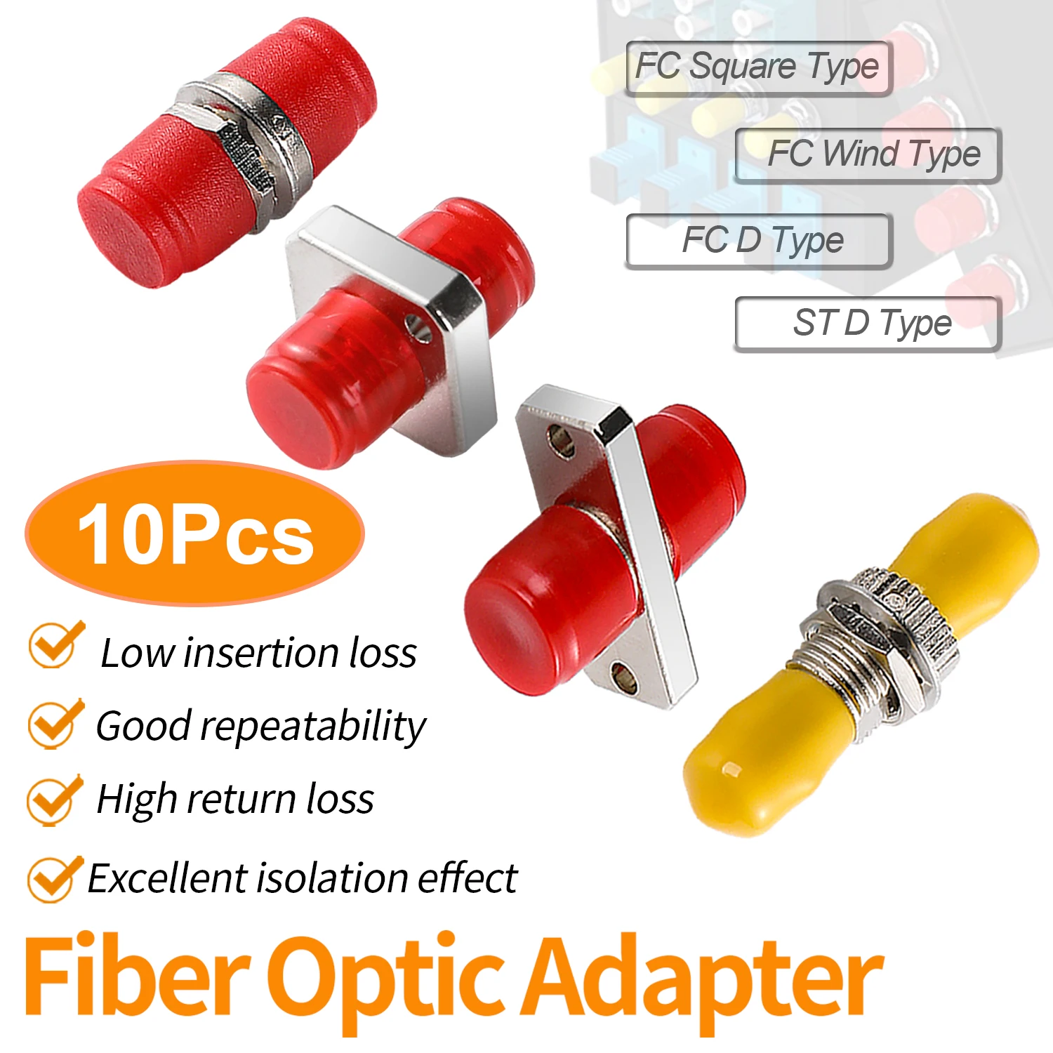 10-Pcs-FC-to-FC-ST-to-ST-Coupler-Fiber-Optic-Adapter-Singlemode-Simplex ...