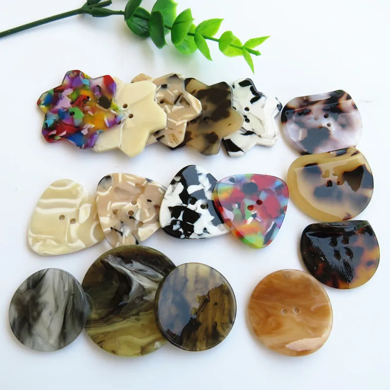 1Pc-Acetate-Resin-Irregular-Button-Decorative-Acetic-Acid-Large-Flowers ...