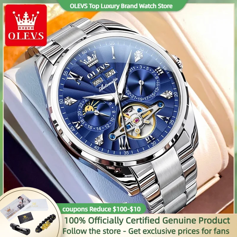 OLEVS-Mechanics-Watch-for-Men-Roman-Scale-Classic-Multifunctional-Watch ...