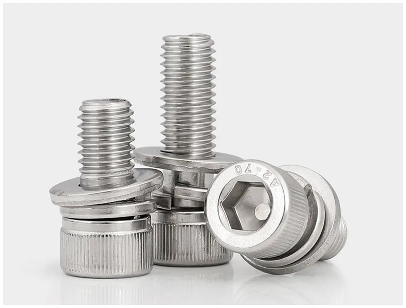 VISSERIE,M12 (1 Set)-75mm--Tête de bouchon à douille hexagonale en acier inoxydable 304, vis SEM ...