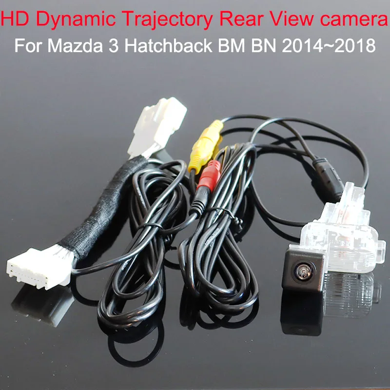 HD Dynamic Trajectory Rear View Camera For Mazda 3 Mazda3 Hatchback BM ...