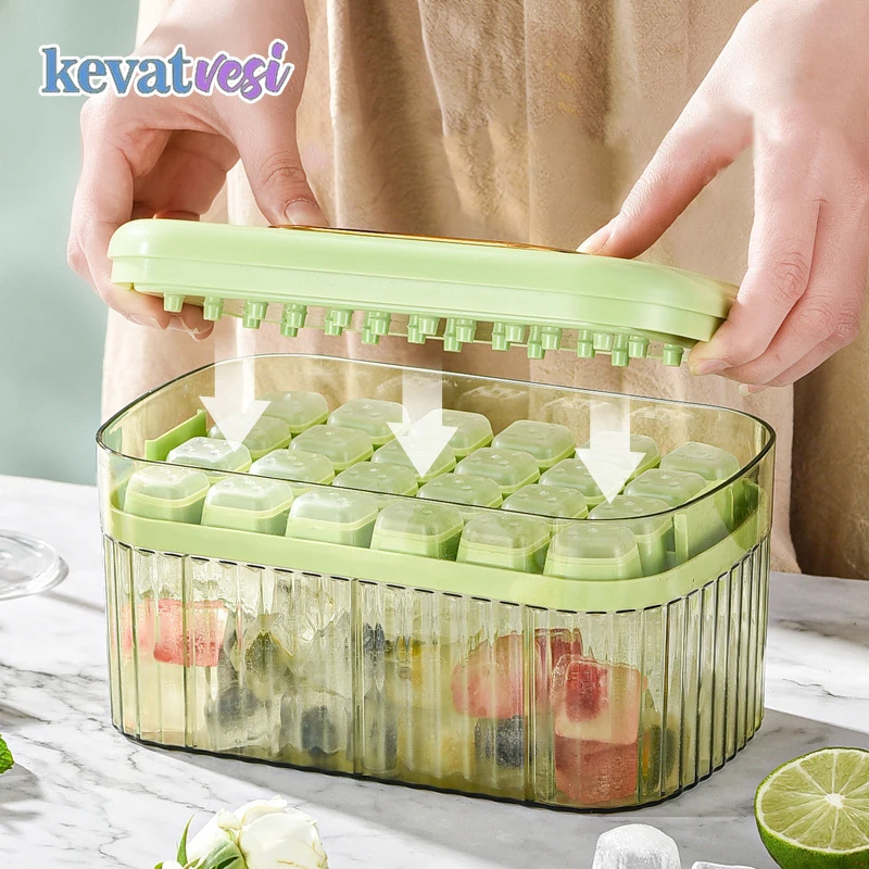 Ice-Cube-Tray-Storage-Box-Multifunction-2-In-1-Ice-Cube-Trays-Making ...