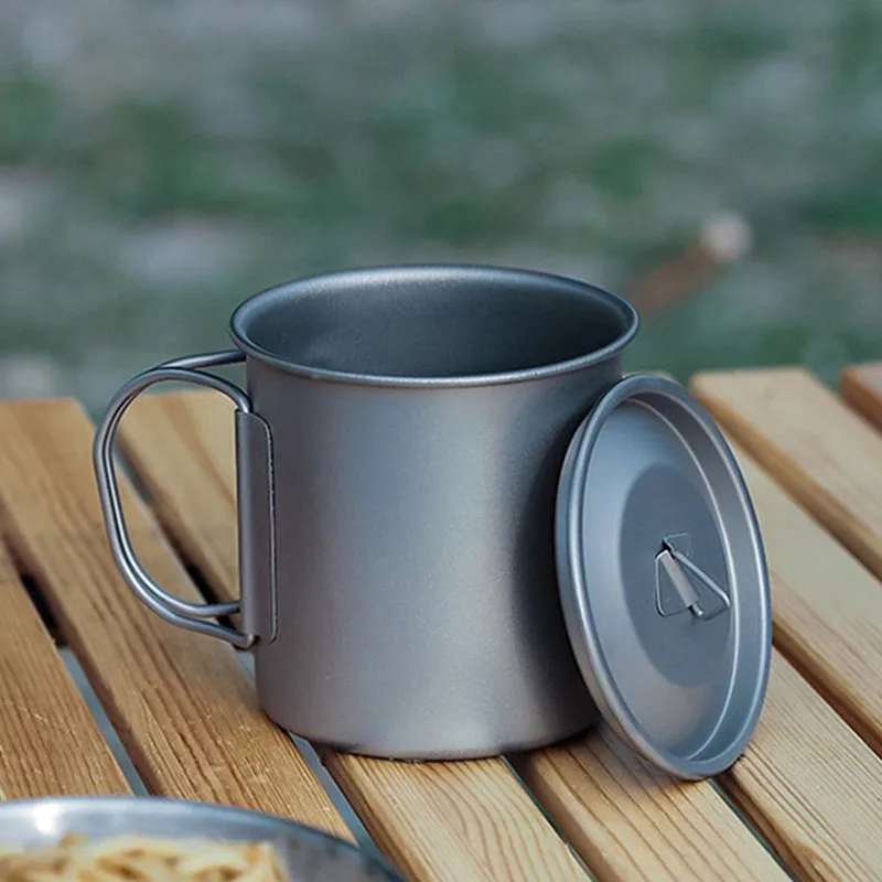 Pure Titanium Camping Mug with Foldable Handle,Antibacterial ...