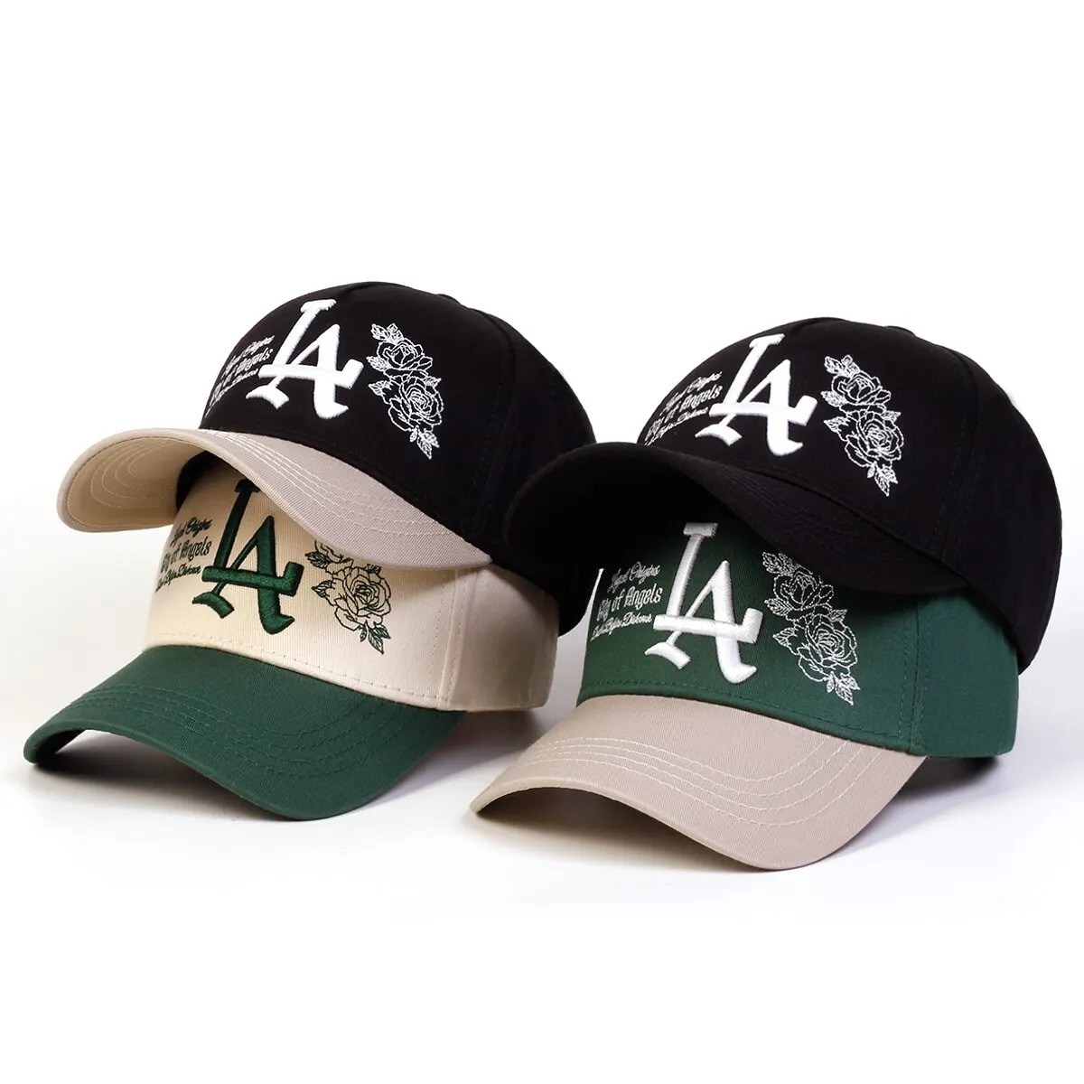 Unisex-LA-Rose-Embroidery-Snapback-Baseball-Caps-Spring-and-Autumn ...