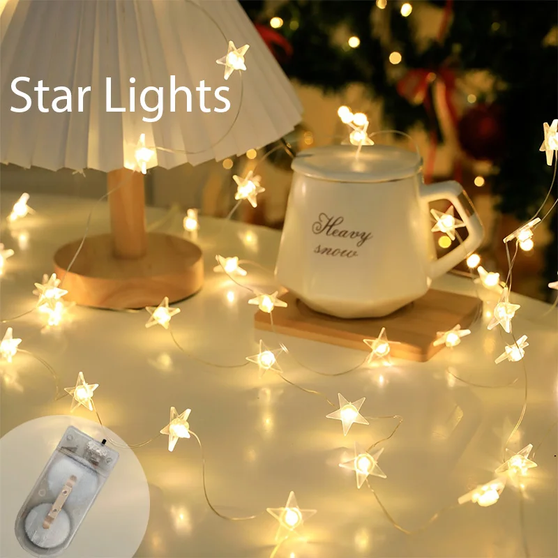 4M LED Fairy Light CR2032 Battery power Holiday Lighting Star String ...