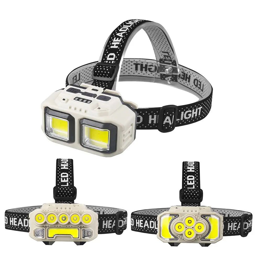XPE+COB LED Headlamp Fishing Headlight IPX4 Waterproof Outdoor Head ...