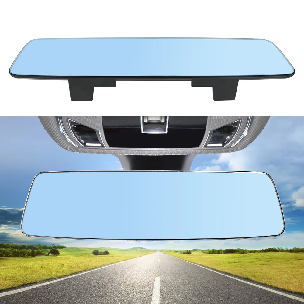 Espelho-retrovisor-para-o-interior-do-carro-anti-reflexo-grande-angular-espelho-azul-sem-moldura ...
