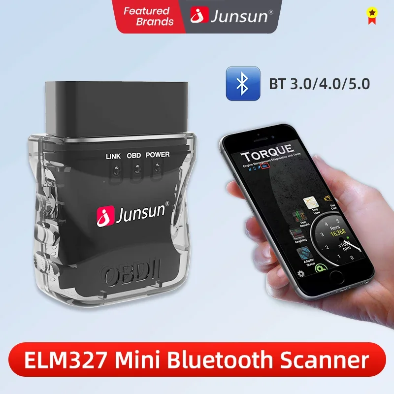 Junsun Auto Scanner mini ELM327 Bluetooth-compatible 4.0 OBD2 V3 ...