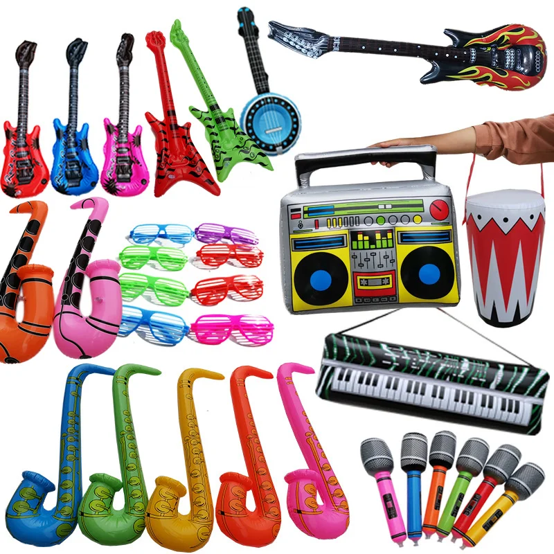 Inflatable Rock Star Toy Balloons Set Inflatable Guitar Piano Party ...