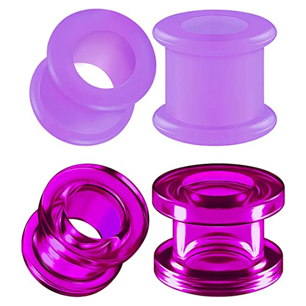 Silicone-Double-Flared-Saddle-Piercing-Jewelry-Stretched-Ear-Plugs ...