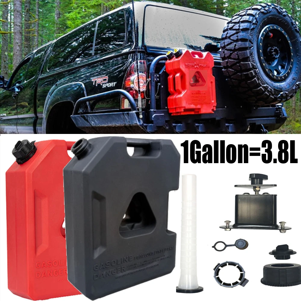 3.8L/1Gallon Litre Mount Motorcycle Spare Fuel Tank Jerry Cans Plastic ...