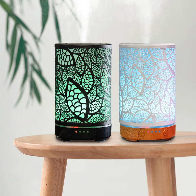 Aroma-Diffuser-Iron-Hollow-Leaves-Ultrasonic-Air-Humidifier-Desktop ...