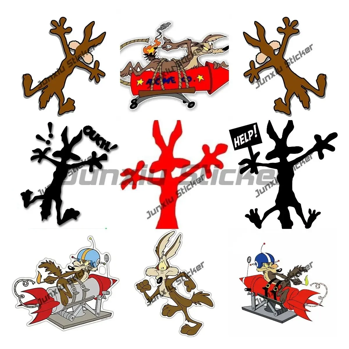 Reflective-Dent-Fix-Car-Decal-Cartoon-Coyote-Splat-Hitting-Wall-Door ...