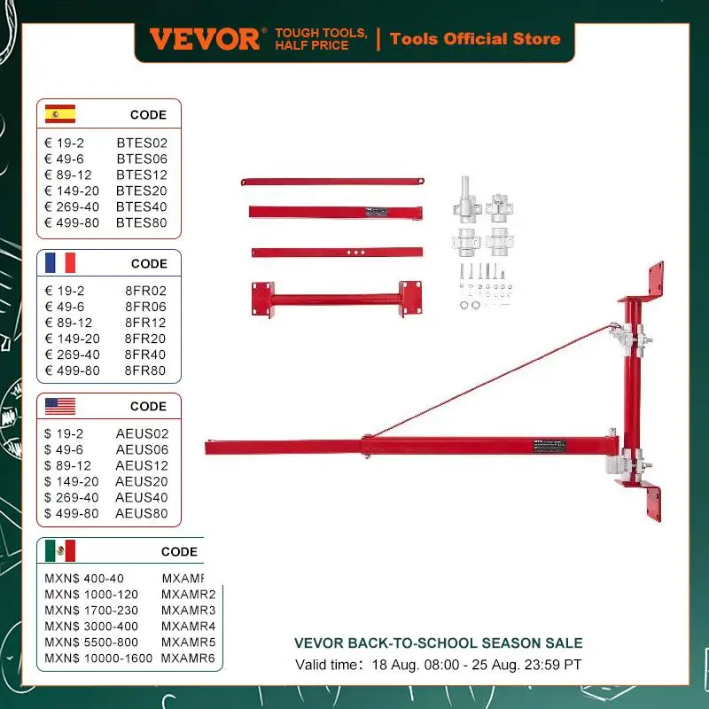 VEVOR-Electric-Hoist-Support-Arm-Swing-Holder-with-Pole-Steel-Hoist ...
