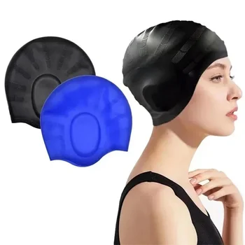 Silicone Swimming Cap For Men And Women Waterproof Swimming Cap With ...