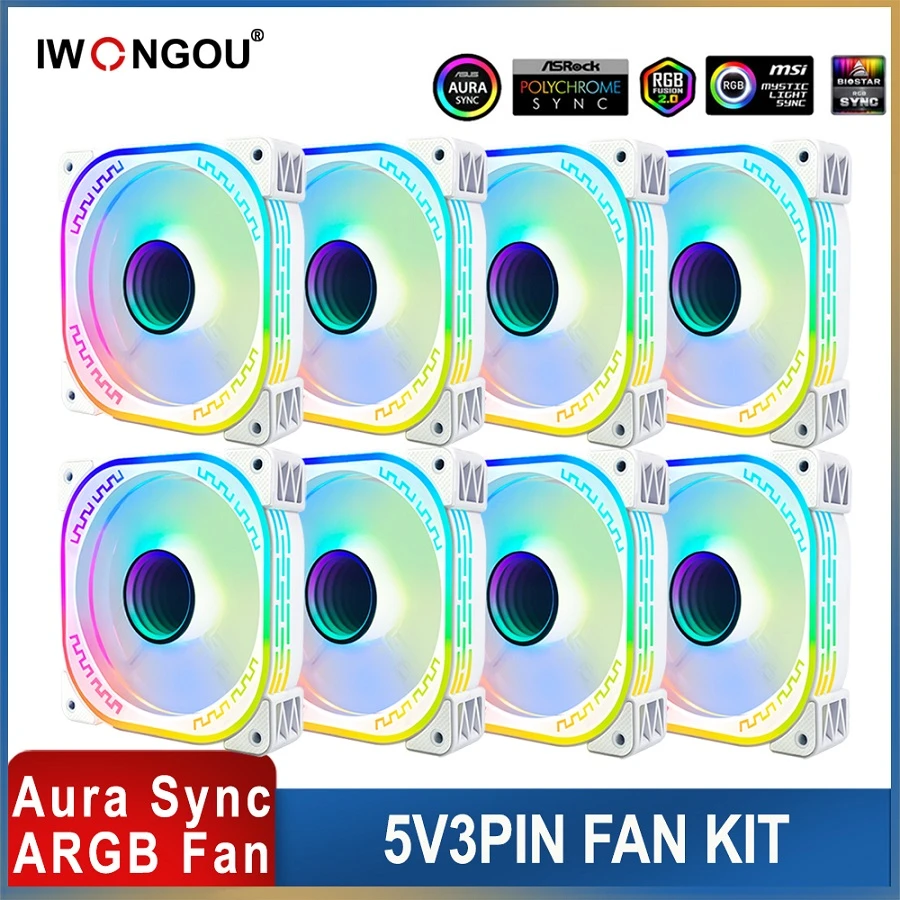 IWONGOU PC 키트 팬 방열판 팬, Ar12pro 냉각 쿨러, 4 핀 컴퓨터 케이스, 5v 3 핀 무제한 공간, 12cm 환풍기, Ar12pro, 120mm ...