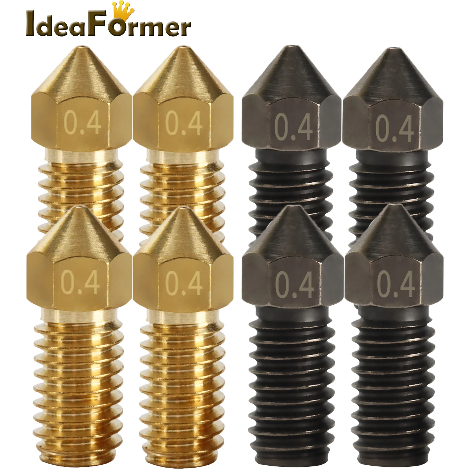 1-2-4PCS-Hardened-Steel-Nozzle-Brass-Nozzle-0-4mm-For-AnkerMake-M5-3D ...