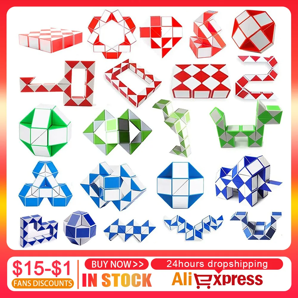 Plastic-Magic-Ruler-24-Wedges-Magic-Snake-Cube-Twist-Puzzles-for-Kids ...