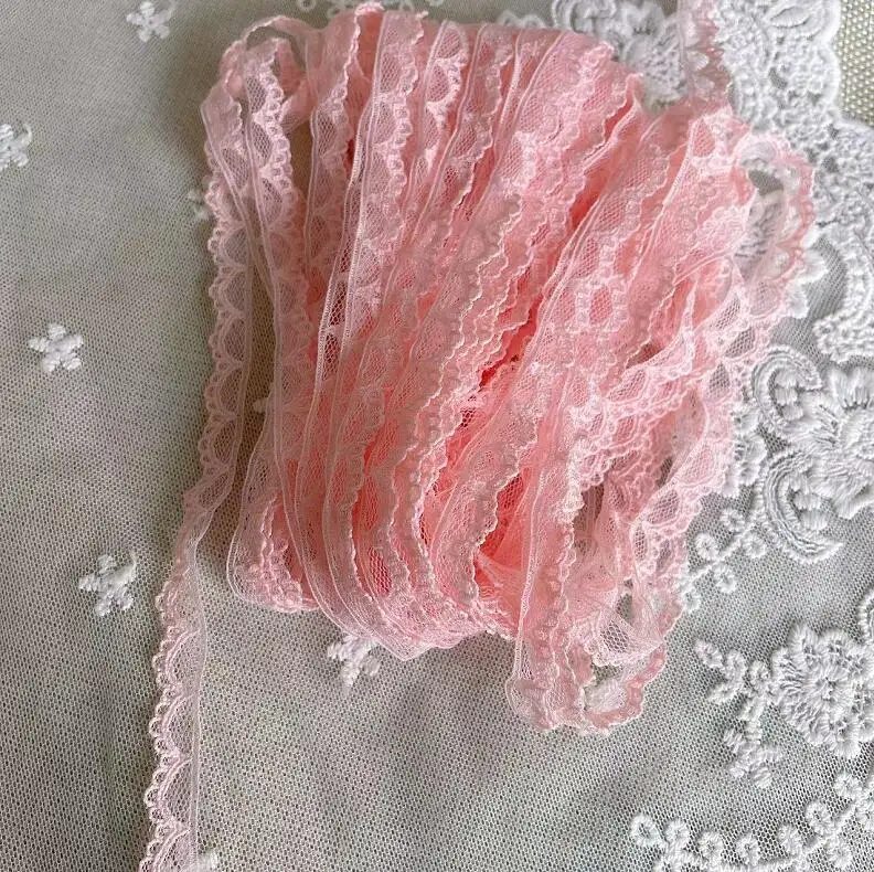 10 Meters Quality Pink Handicrafts Embroidered Net Lace Trim Ribbon ...