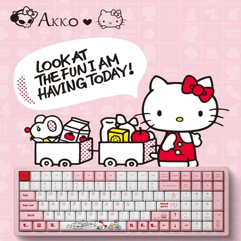 2024-Akko-Sanrio-Hello-Kitty-Wired-Mechanical-Keyboard-Kawaii-Pbt ...