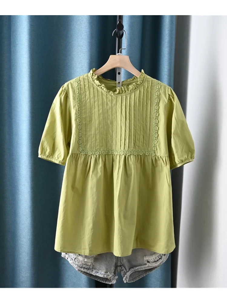 Lamtrip-Camiseta-plisada-de-manga-corta-para-ni-a-camisa-con-cuello ...