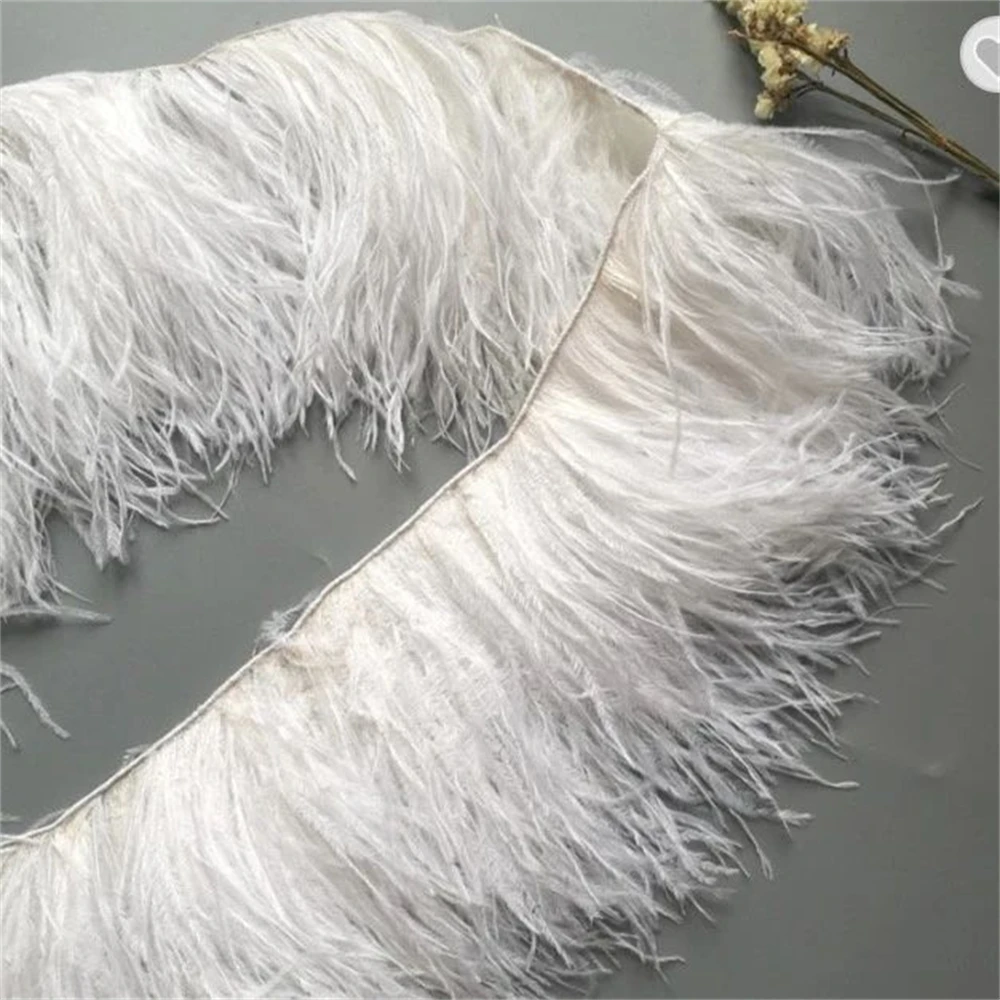 White Ostrich Feather Fabric | Ostrich Feather Party Dress | White ...