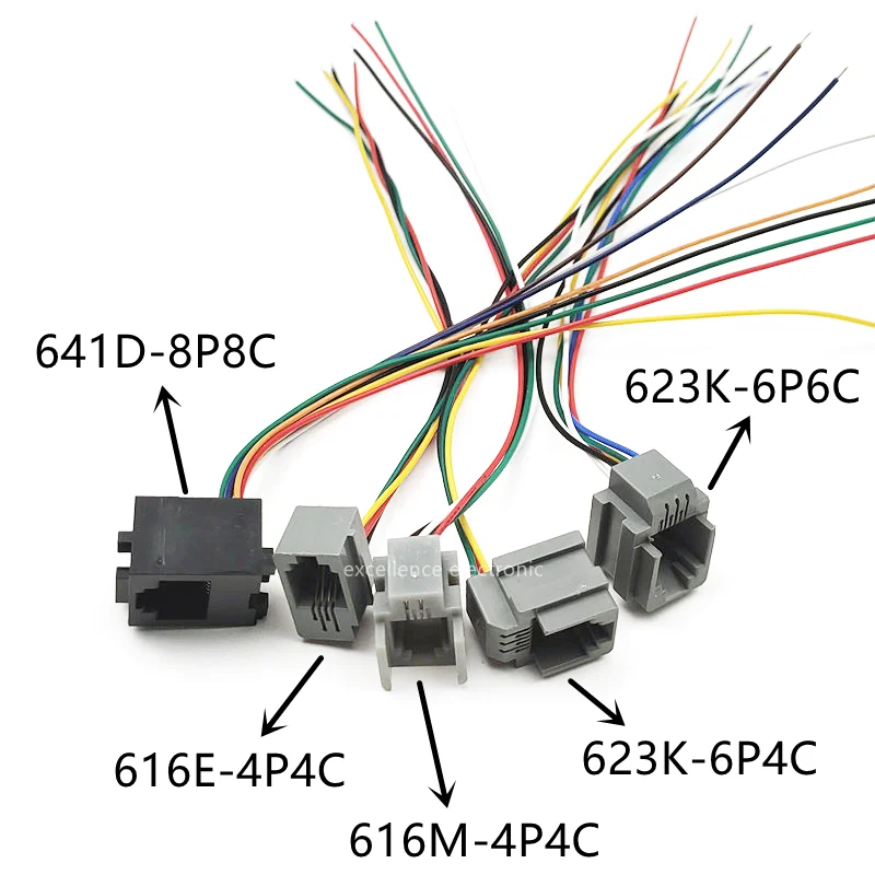 5PCS-616E-623k-616M-641D-RJ11-RJ12-RJ45-Female-Socket-for-Internet ...