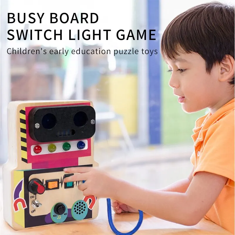 LED-Light-Robot-Busy-Light-Puzzle-Early-Education-Power-Button-Children ...