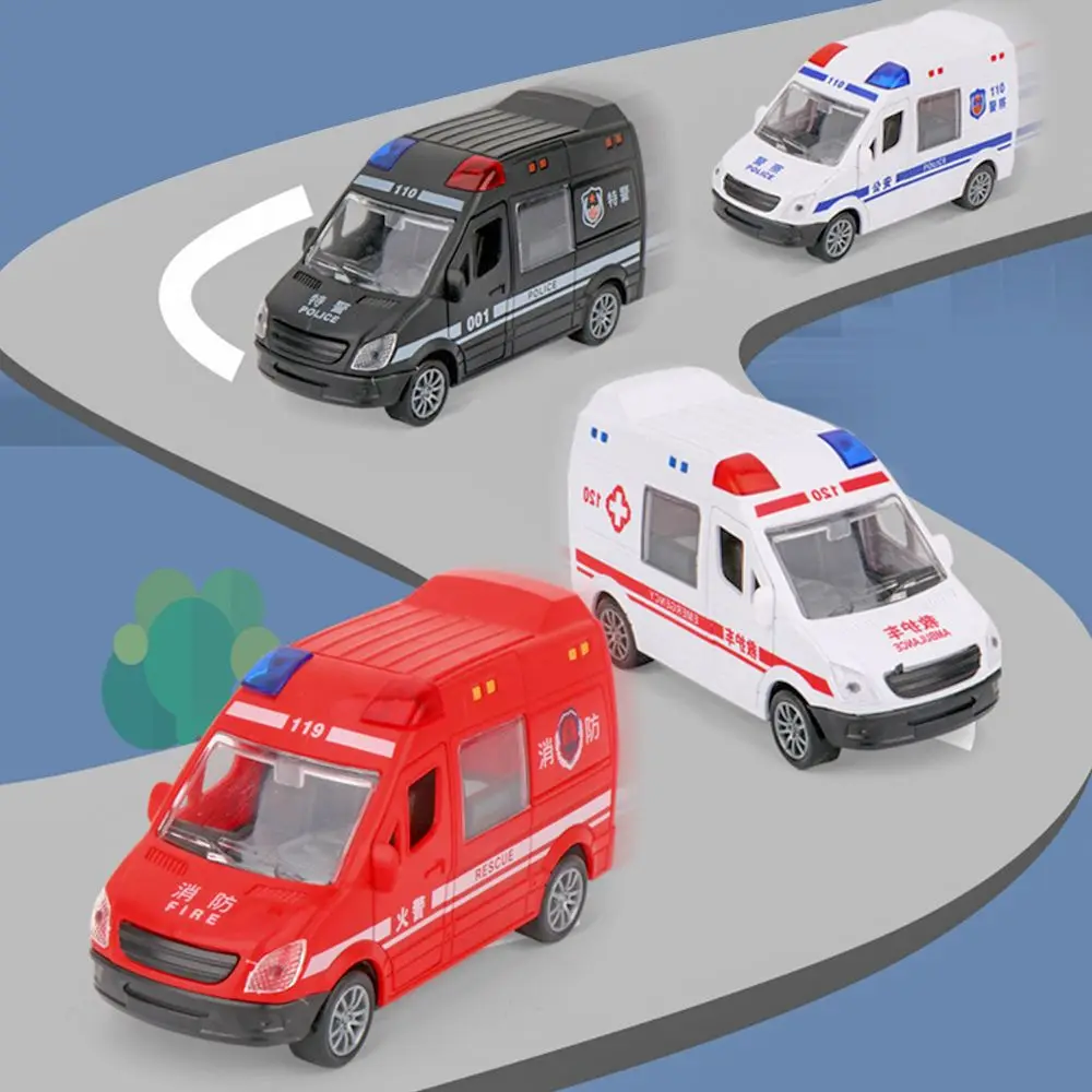 ABS Drop-resistant Police Car Fire Truck Ambulance Toy Smooth Surface ...
