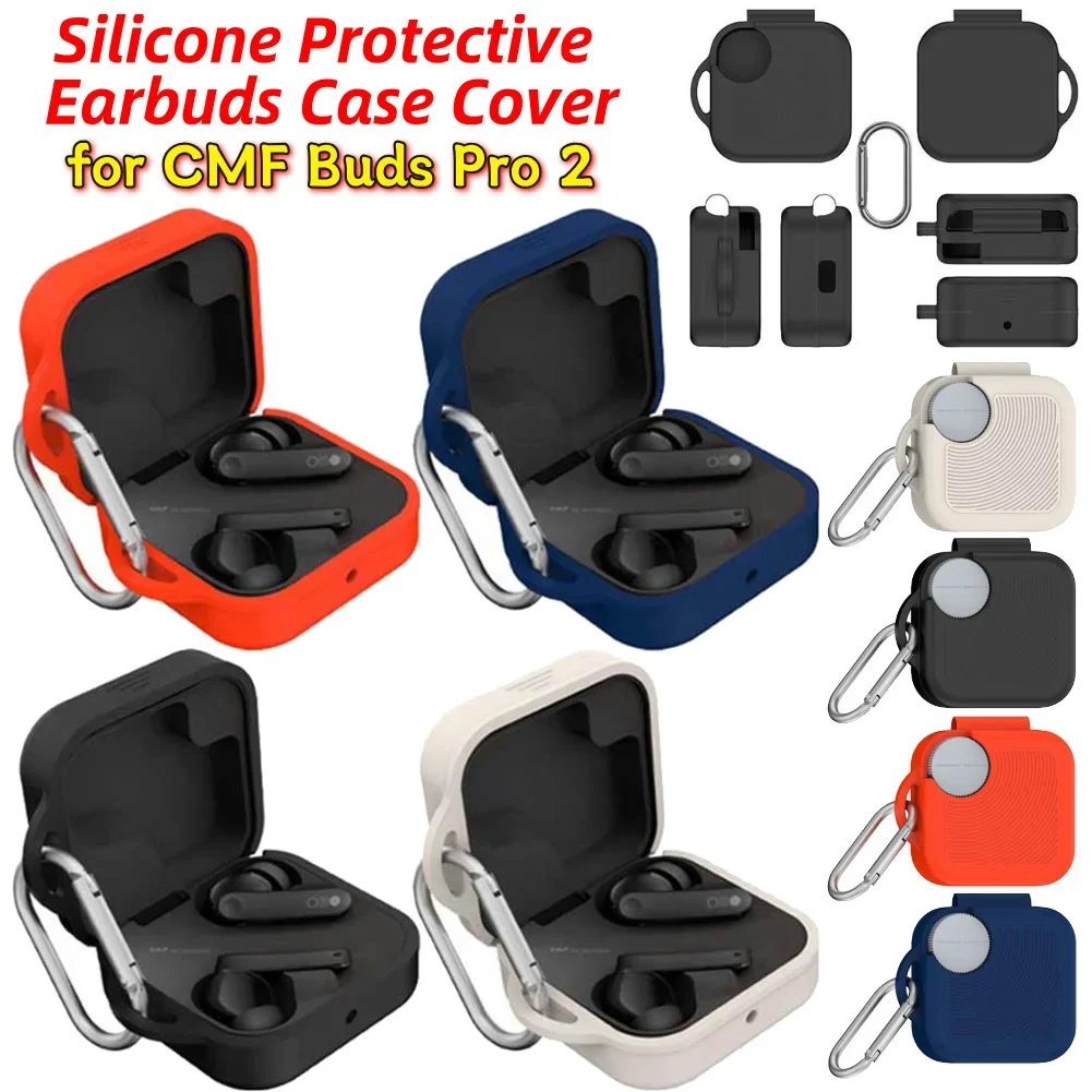 Silicone Protective Earbuds Case with Carabiner Protective Cover ...