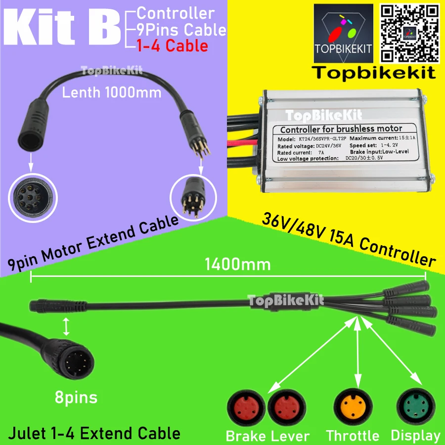 Ebike-KT-250W-Controller-S06S-36V-250W-48V-250W-15A-KT-Sine-Wave ...