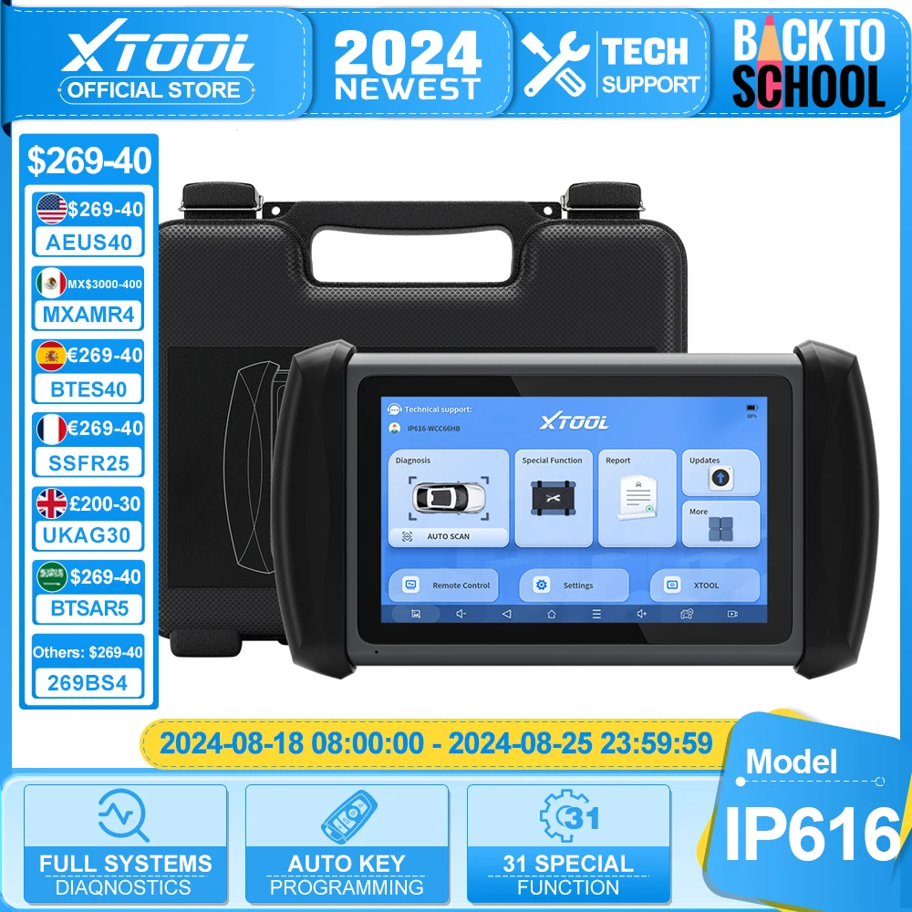 XTOOL-InPlus-IP616-Full-System-Car-Diagnostic-Tools-Key-Programming-31-Reset-OBD2-Scanner-Build ...
